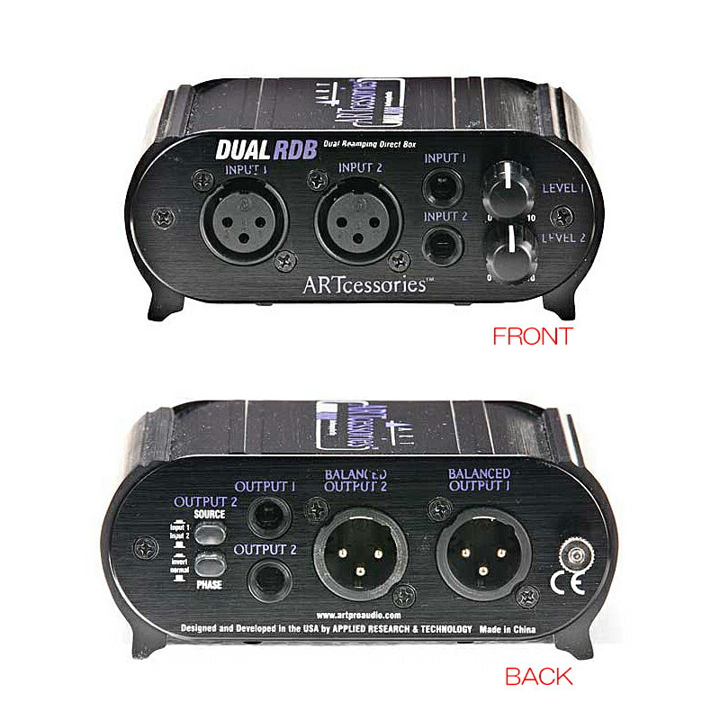 ART Dual RDBデュアル・リアンピング・ボックスDual RDBはレコーディング・インターフェイス等のステレオ・ライン信号を、XLRマイクレベル信号や1/4”インスト・レベル信号に変換します。本体には2つの高品位なアイソレーション・...