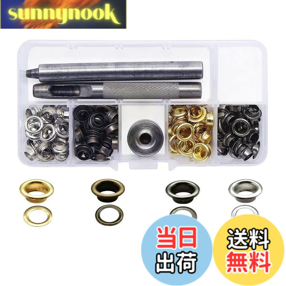 商品情報商品の説明主な仕様 商品内容：ハトメ30組x4色、打ち台x1、ハトメパンチx1、打ち棒x1、収納ケースx1; 両面 ハトメ 内径：0.6cm 外径：1.0cmbrボタンは、丈夫で耐久性が強い銅材料で作られています。錆にくく、より耐久...