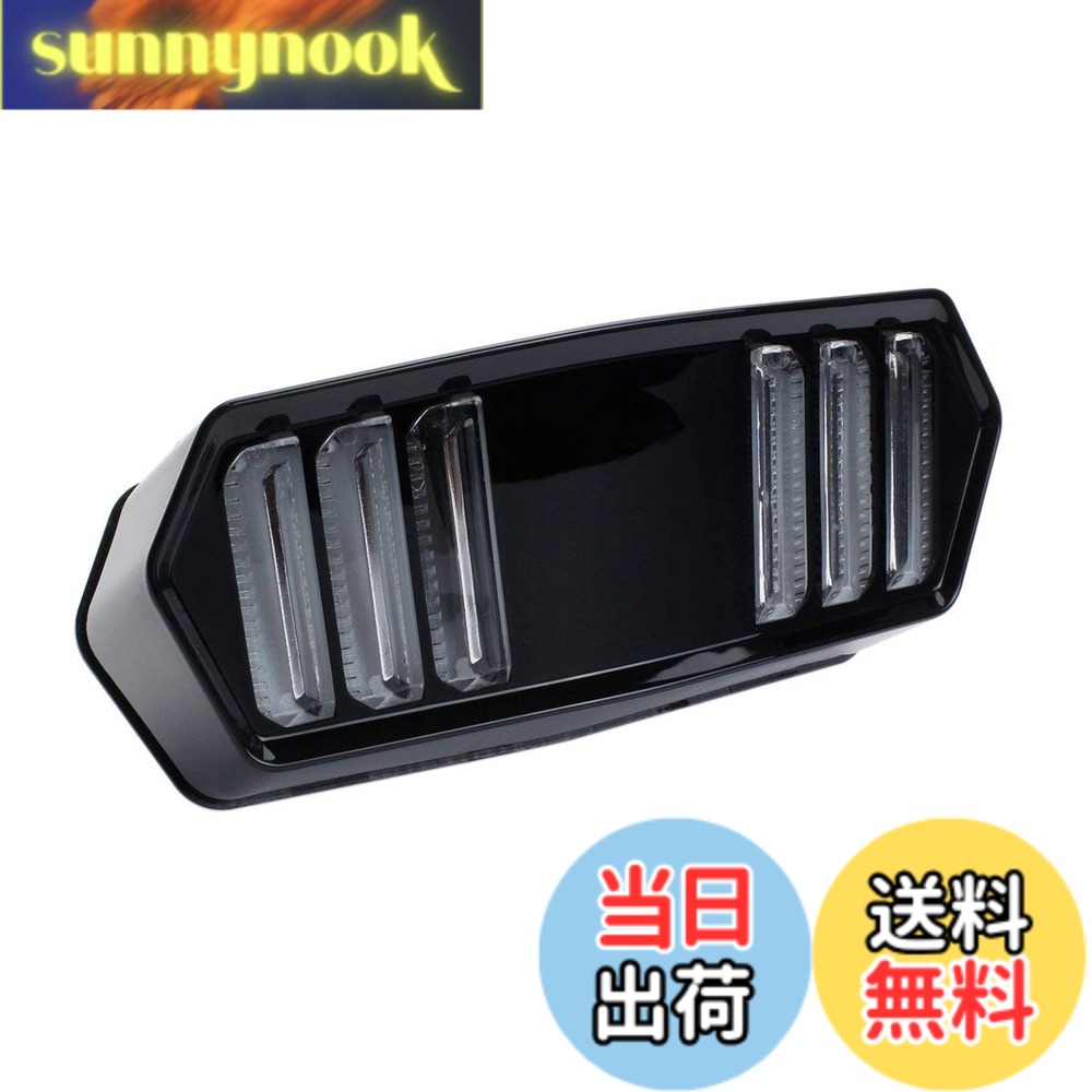 商品情報 商品の説明 黒いボディに1cmほどのスリットを6本入れ、そこに拡散レンズを埋め込んだすっきりとしたデザインのテールライトユニットで、 ウインカー機能も内蔵されていますので、フェンダーレスにした時のウインカーの購入などを気にすること...
