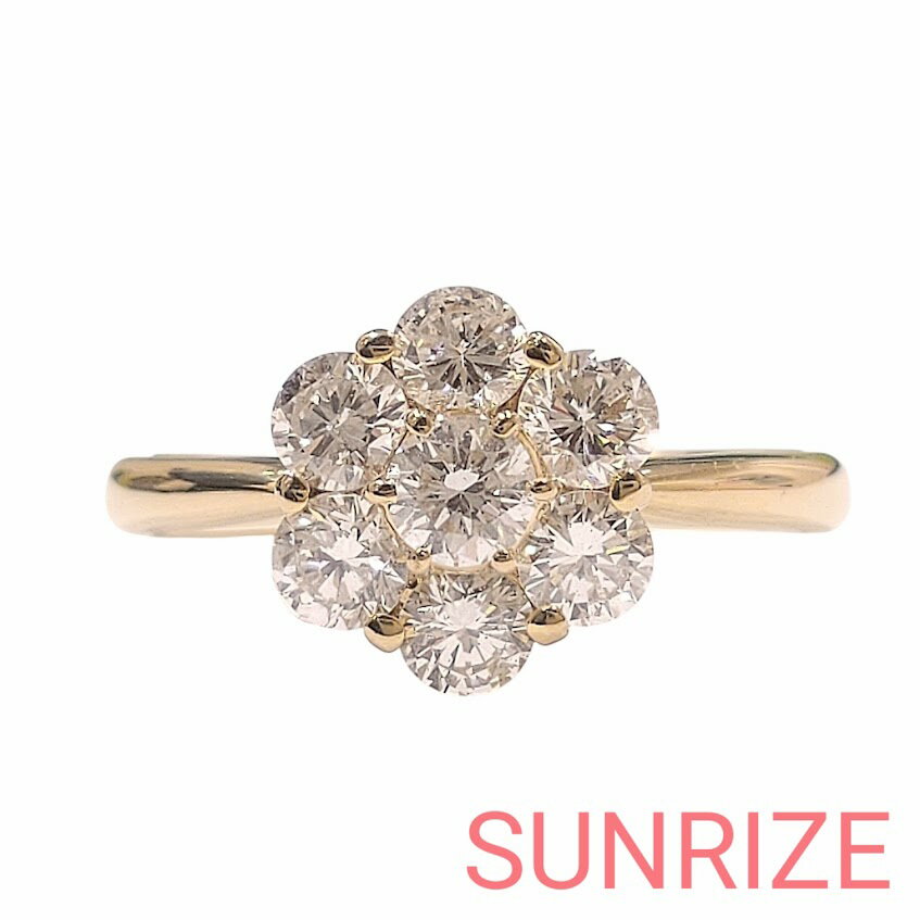 このK18 ダイヤモンド1.00ct フラワー リングは、エレガントなデザインが特徴のジュエリーです。花を模したデザインにより、華やかさと上品さを兼ね備えています。1.00カラットのダイヤモンドが贅沢にあしらわれ、特別なシーンをより一層引き...
