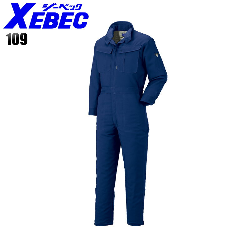 作業用 防寒つなぎ服 ジーベック109の商品詳細 動きやすく保温性に優れた防寒ツナギです。 作業服の商品詳細 品 番 ジーベック 109 シーズン 秋冬用素 材 表・胴裏：ポリエステル100％ 腰裏：ナイロン100％ 中綿：ポリエステル10...