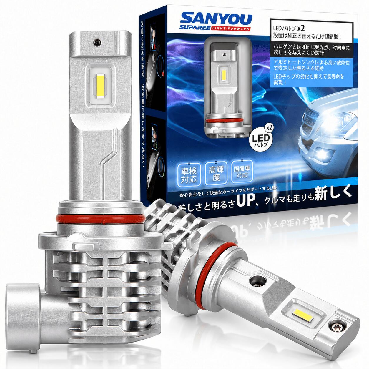 商品情報 型式 HB3/HB4兼用 対応電圧 DC9-32V（トラックの場合、12Vしか対応できません。ご了承ください。） 消費電力 40W（片方20W） 色温度 6500k ホワイト セット内容 LEDバルブ2個 保証期間 1年保証 商品...