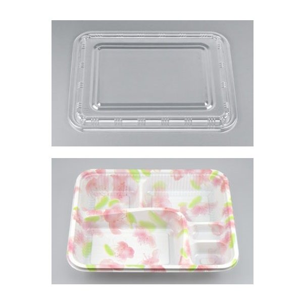 使い捨てのお弁当容器です。透明フタ付きです。 ■メーカー：シーピー化成 ■サイズ：本体：238×190×33mm　フタ：240×192×7mm■素材本体：BS　 　素材フタ：OPS