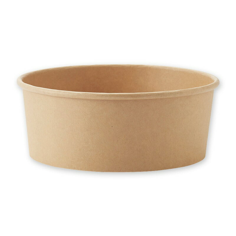 商品詳細 サイズ 口径165×底径144×高65mm 材質 未晒クラフト紙＋PEコーティング リサイクル重量 19.3g/個 商品説明 ナチュラル感のあるおしゃれなクラフトのペーパーカップです。浅型で、サラダやお惣菜などなどのテイクアウト用...