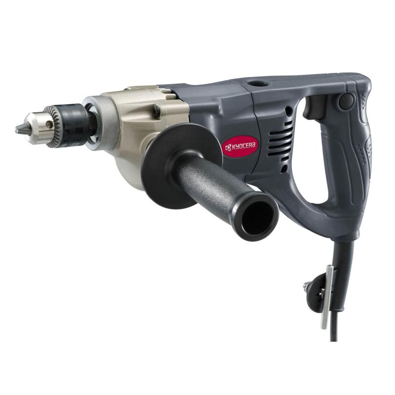 京セラ(Kyocera) 旧リョービ プロ用 ドリル AD1002 648750A ブラック 【大型補助ハンドル採用で安定した作業ができる軽量1.6kgモデル】 連続作業に便利なスイッチロックボタン最大穴あけ能力:(鉄工)10mm・(木工)...