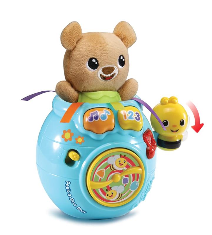 ヴイテック(Vtech) 知育玩具 Peek-a-Boo-Bear くまさんといないいないばぁ 日本語マニュアルと音声翻訳リスト付き 80-528303素材:メインボディ:ABS、くまさんのぬいぐるみ:布サイズ:約18cm×12cm×19c...