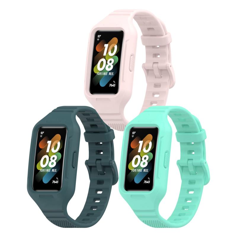 ［RuenTech］バンド対応Huawei band 6/ band 7/ band 6pro/ band 8 /band 9/Honor band 6/Honor band7スマートウォッチ バンド交換 テクスチャバンド シリコンバンド ...
