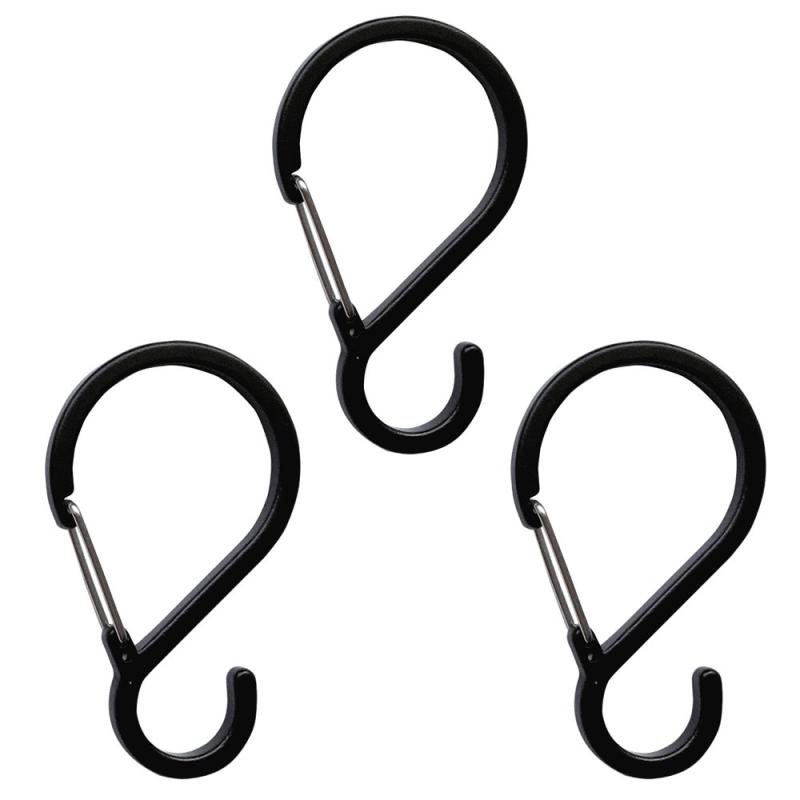 蝶屋物産 S字フック ブラック Mサイズ(全長8.8cm、開け口:2.1cm) Sフックカラビナ 3個セット掛けたものを取るときに、一緒にズレ落ちないカラビナタイプのS字型フック。一般的なS字フックは掛けたものを取ろうとしたら、フックも一緒...