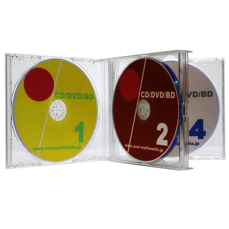 CDケース 日本製PS24mm厚4枚収納マルチケースクリア 3個セット DVD・ブルーレイケースとしても使える24mmの厚さに4枚のディスクを収納1枚、1枚、ディスクが重ならない収納ケース外側にはフィルムはありません。ケースのトレーを外すと...