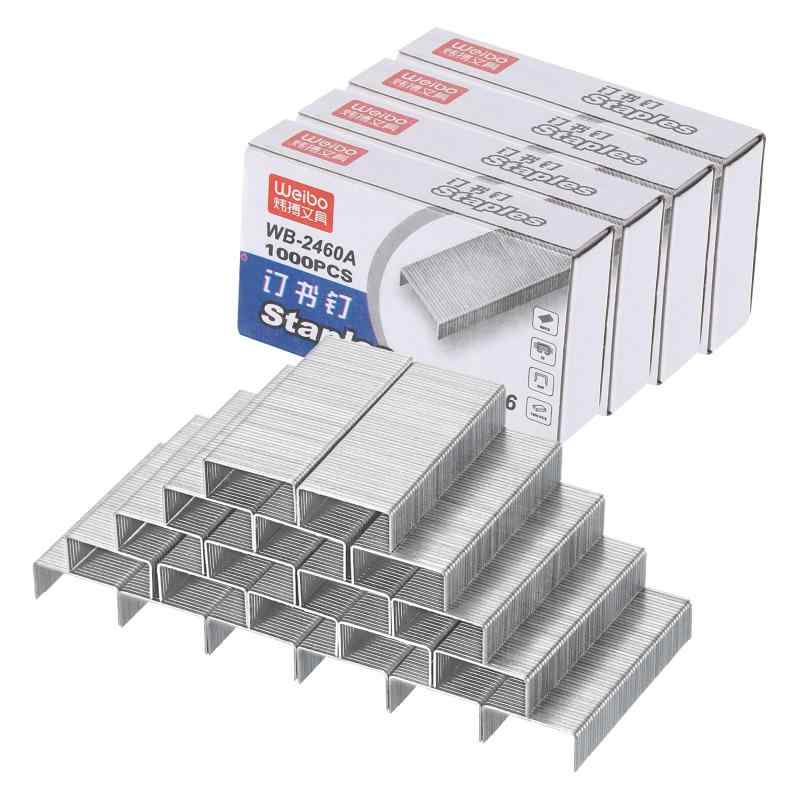PATIKIL 24/6標準ステープル 4箱4000個入り 1/4"脚長フラットクリンチチゼルポイントステープル デスクステープラーオフィスデスクトップホーム用品 シルバートーン仕様：素材：ステンレススチール；カラー：シルバートー...