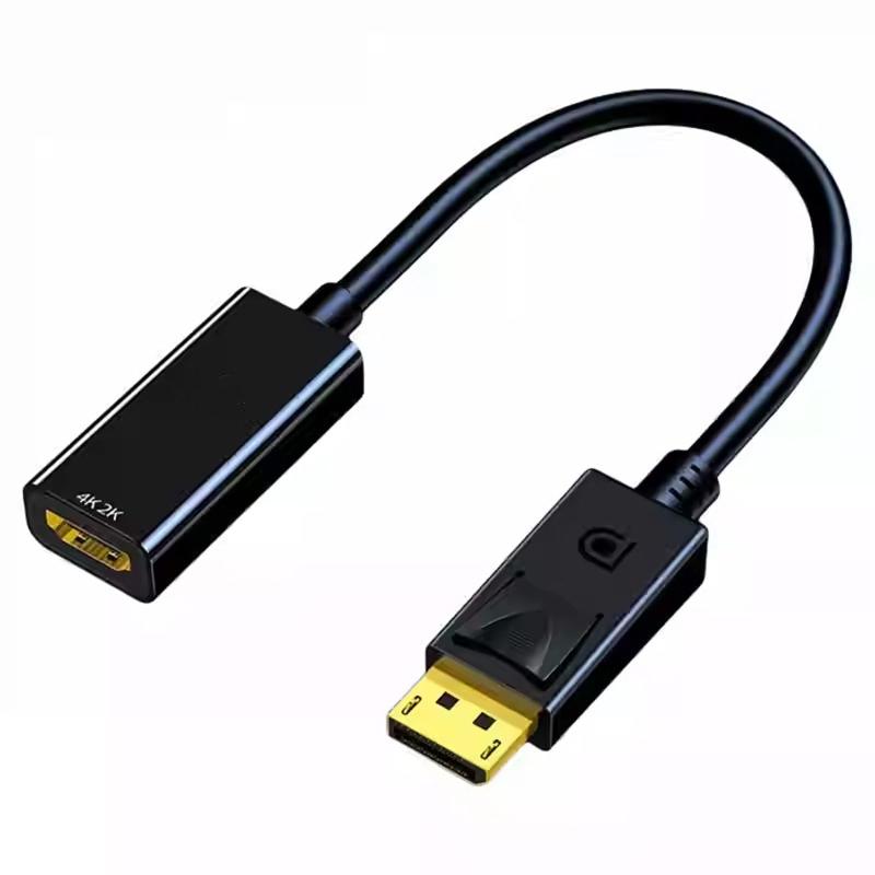 FineGood DisplayPort HDMI 変換アダプタ 0.25M (オス－メス) Dp to HDMI 変換ケーブル デディスプレイポート 4K 60Hz 高品位接続ケーブルテレビアダプタ付きパソコンプロジェクタ大型画面接続対応...