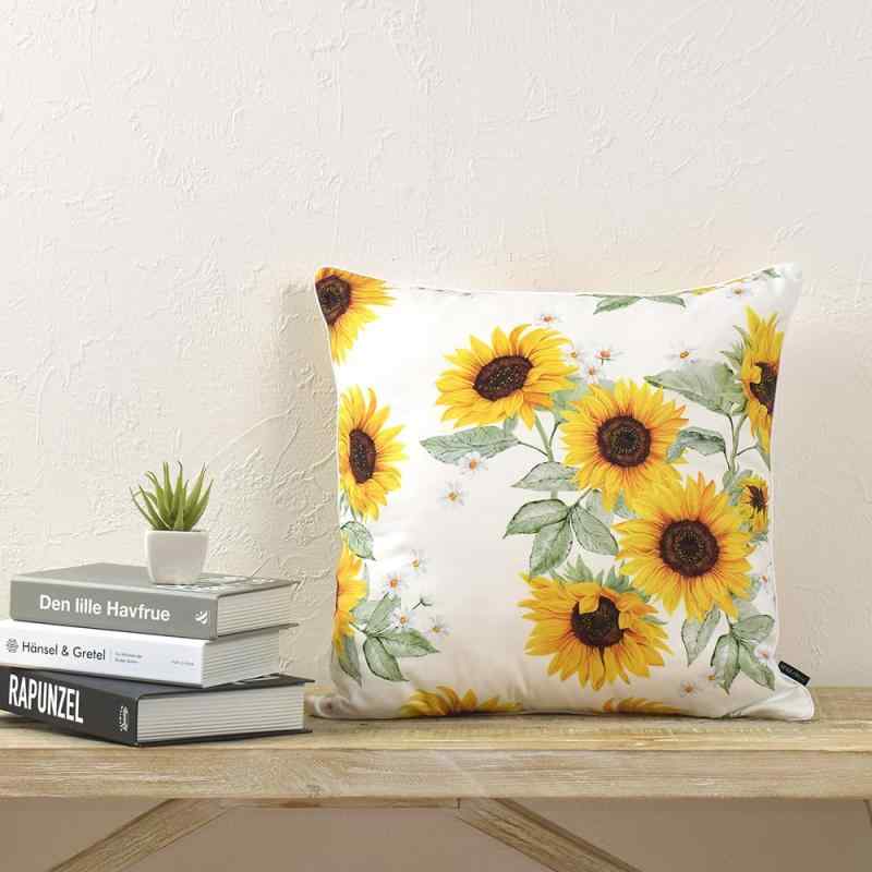 スタイルデコール(STYLE Decor) クッションカバー 45×45cm 北欧 おしゃれ かわいい 2枚セット 綿100% 花柄 植物 ソレイユ サンフラワー W3504200サイズ:　タテ：約45cm／ヨコ：約45cm 商品によってサ...