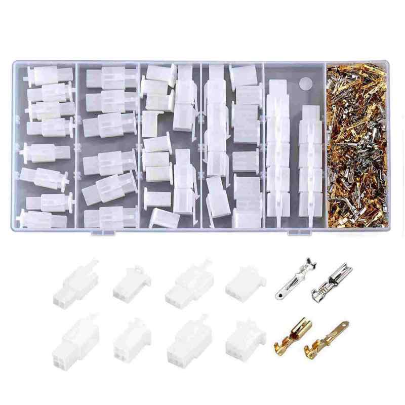 Litorange 配線スッキリ コネクター 480個セット カプラー 圧着 平型 端子 接続 自動車 車 バイク ハーネス 配線加工 汎用 DIY レストア用 2極 3極 4極 6極コネクター 2.8mm250型接続端子入れ【優れた材質】...