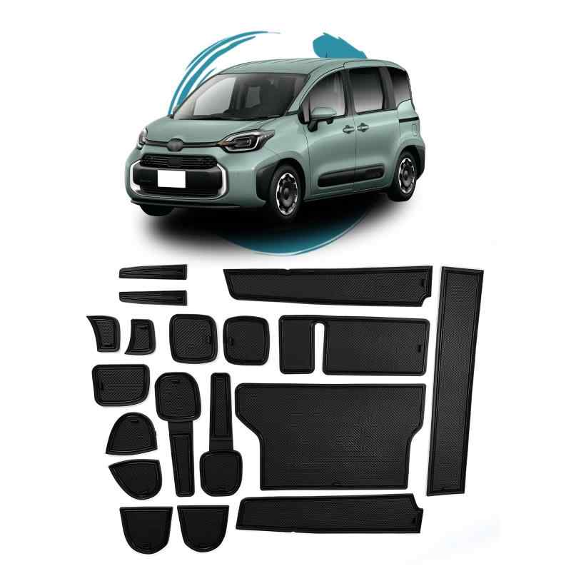 ruiya 改良済み トヨタ シエンタ 2022 シエンタ10系 専用 ラバーマット ドアポケット マット インテリアラバーマット 滑り止めシート アクセサリー ポケットマット 引っ掻きキズ防止 ノイズ軽「適合車種」 ：トヨタ 新型シエンタ...