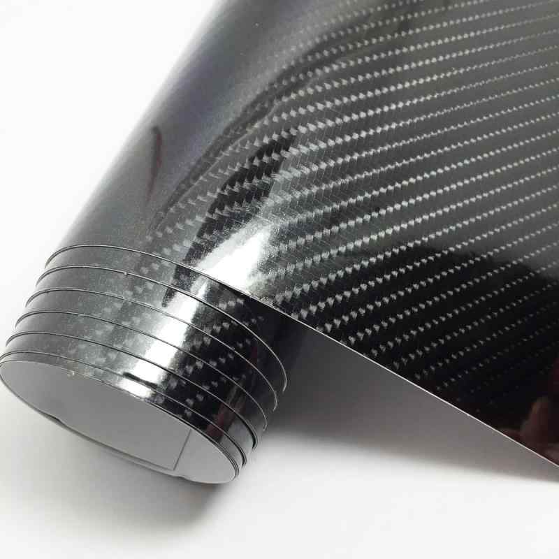 カーボンシート ブラックカーボンファイバービニール ステッカー ラッピングフィルム ハイグロス 自動車ラップフィルムDIY インテリアステッカー 耐熱耐水曲面対応裏溝付 エア抜き溝仕様 【6Dカーボンシート】：徹底的にリアルに拘った6Dカー...