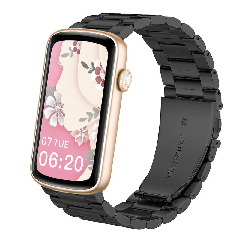 Lamsaw for SHANG WING LYNN2 スマートウォッチ バンド, ステンレス製 メタル ベルト 交換バンド 長さ調整器具付き SHANG WING LYNN2 / BOCLOUDスマートウォッチ1.45インチ / More...