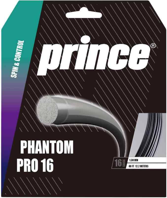 Prince(プリンス) 硬式テニス ガット 7JJ035 PHANTOM PRO 16 （ファントム プロ16） グラファイト新素材でプレー性能長持ち。スナップバック性能が優れた究極のハードヒッター向けストリングス。<br>新...