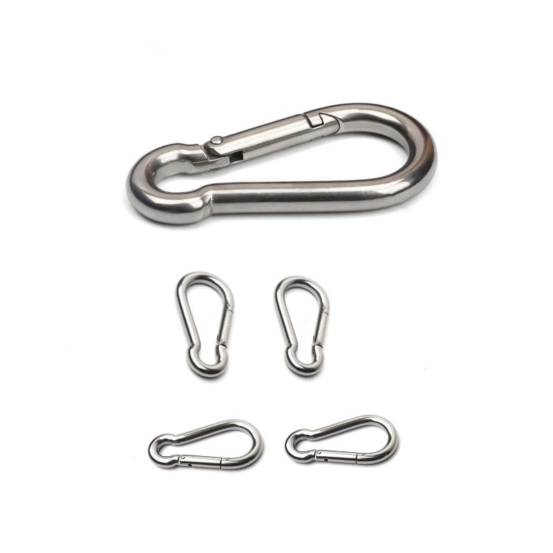 スプリングスナップ 304 ステンレス 多機能 アウトドア スプリングフック (6cm 5セット)【SUS304材質】 高品質の304ステンレス鋼製、優れた耐食性と耐久性。【耐荷重】 使用荷重120kg/個。【長寿命のプレスタイプの構造】 ...