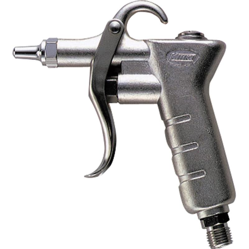 近畿 エアーダスターガン 1／4 K6010ノズル長さ(mm):24ノズル口径(mm):2ノズル取付口:G1/8エア取付口:G1/4全長(mm):114最高使用圧力:1MPa使用流体:圧縮空気使用温度範囲:0～60℃ノズル取付口:G1/8