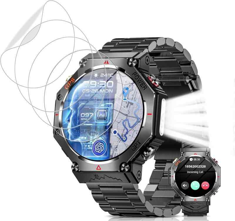 【2025最新進化】対応 fusho KC91 スマートウォッチ 1.39インチ フィルム 保護フィルム【JYJIEJIE】 気泡防止 極薄 撥水撥油 飛散防止 高透過率 反射低減 耐指紋 指紋防止高感度 24時間自動修復技術【対応機種】：...