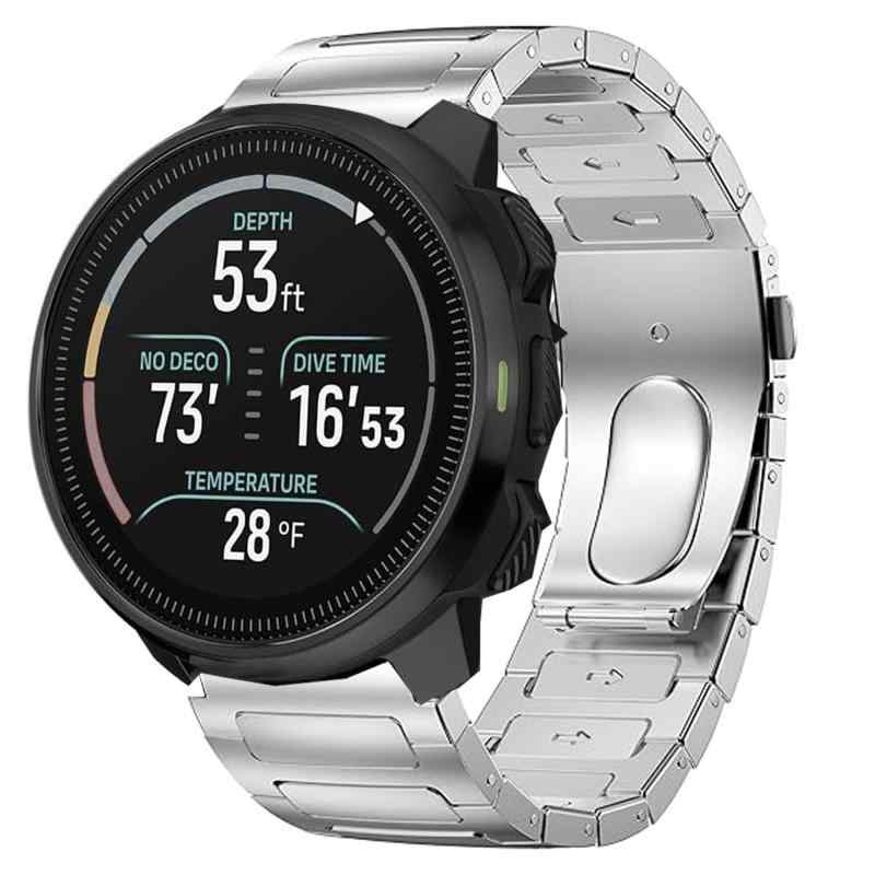 Lamsaw for SUUNTO OCEAN スマートウォッチ 交換バンド, ステンレス製 メタル ベルト 22mm 20mm金属交換バンド 時計ストラップ 長さ調整器具付き SUUNTO OCEAN, RACE, RACE S, VER...