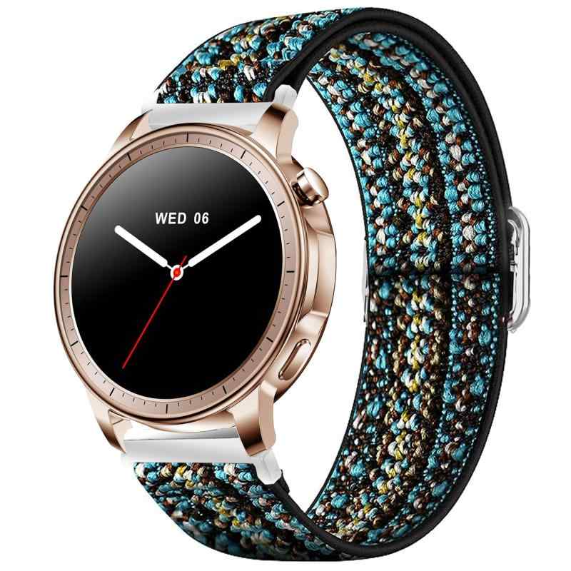 [Lamshaw] for MONOMAM CHIC スマートウォッチ交換バンド, ナイロン製弾性バンド スポーツバンド 交換ベルト 柔らかく快適で通気性 長さ調節ナイロンループ換えバンド 対応 MONOMAM CHIC 1.32インチス【...