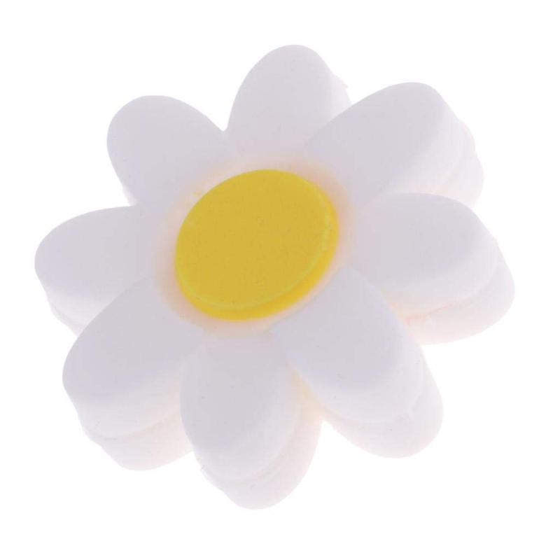 SM SunniMix テニスラケット用小物 振動止め 振動吸収 振動ダンパー かわいい 花の形 シリコン製 全5色 - 白かわいい太陽の花のデザインスタイルはラケットにハイライトと個性を追加します肘関節の振動によるダメージを軽減し、スポー...
