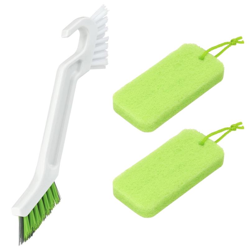 レック 激落ちくん 黒カビくん タイル目地 排水溝用 研磨ブラシ ＆ 浴室 壁 隙間用 不織布クリーナー お風呂のカビとりますセット研磨ブラシはタイル目地や排水溝など浴室の頑固な汚れ、黒カビに使用できます。ソフトブラシとハードブラシの2WA...