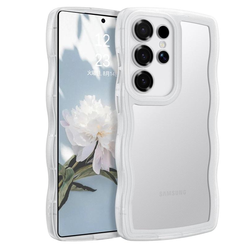 BENTOBEN Galaxy S25 Ultra ケース クリア 波型 うねうね かわいい 韓国 ソフト 超軽量 耐衝撃 指紋防止 ストラップホール付き 透明 おしゃれ ウェーブ カバー ギャラクシーs25 Ultra スマホケース ク【...