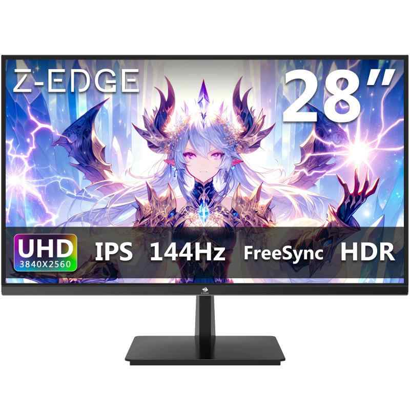 Z Z-Edge(ゼロエッジ) 4Kモニター 28型 ゲーミングモニター UHD(3840x2160) IPS 144Hz HDR10 AMD FreeSync対応 HDMI/DP 300cd/m² 非光沢 登録で国内2年 U28I4K【4...