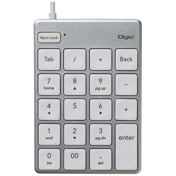 Digio2 USB 有線 薄型 テンキーボード シルバー TNK-SU231SL薄型ノートPCとの段差が小さいスリムボディ。パンタグラフキーとの組み合わせで、スムーズに操作できます。