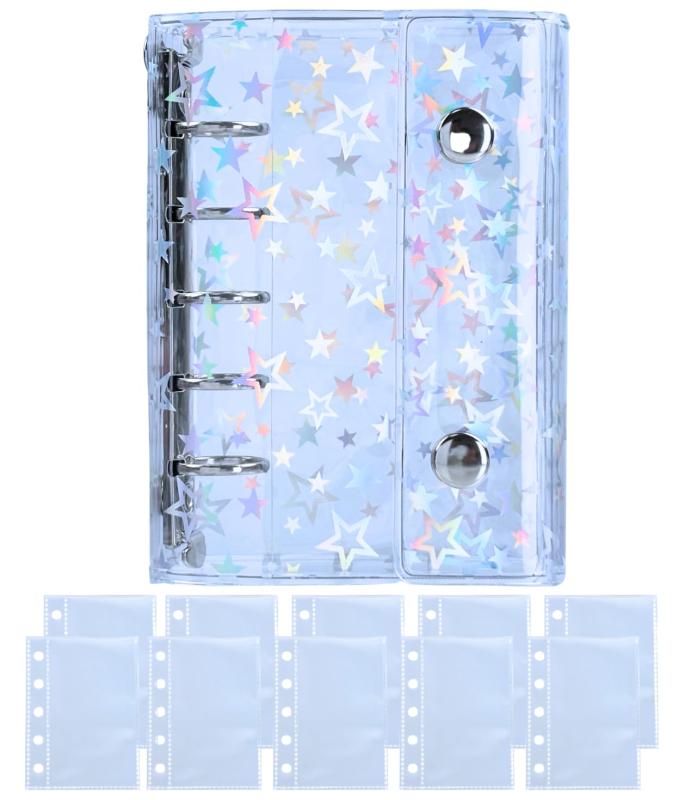 Archtypes シール帳 透明 バインダー 女の子 はがせる m5 シール手帳 マイクロ5 クリア 厚め (TWIN Popn BINDER 厚めタイプ Popn Star リフィル10枚セット)アーキタイプスの「TWIN Popn B...