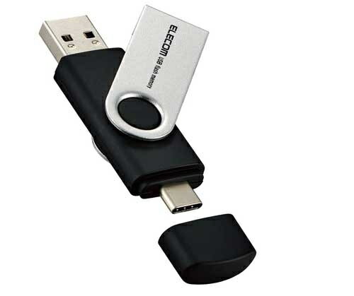 ●USB Type-A／C両方のコネクターを搭載したスイング式USBメモリ。ストラップ用ホール付。●外形寸法（幅）[mm]：64●外形寸法（奥）[mm]：19.5●外形寸法（高）[mm]：10.5●質量[g]：約11●記録容量：256GB●...