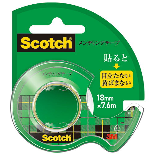 小巻タイプでお求めやすい価格のメンディングテープです。●巻サイズ：小巻●テープ寸法（幅）[mm]*：18●テープ寸法（長）[m]*：7.6●詰め替えテープ：CM18-R2P●材質：基材＝アセテートフィルム、粘着剤＝アクリル系粘着剤●プラスチ...