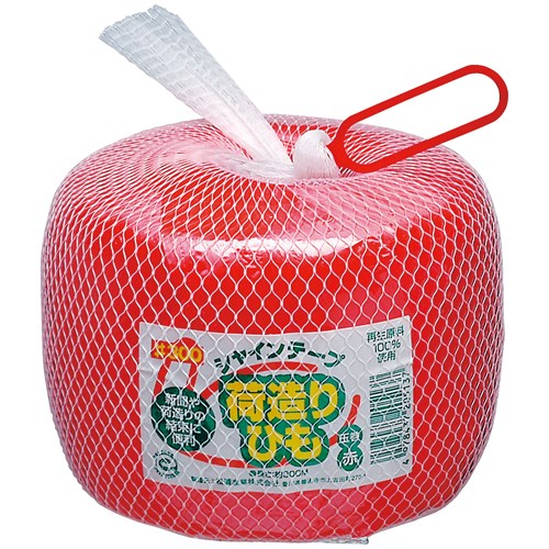 再生プラスチック原料使用。吊るして使用できます。●テープ寸法（長）[m]*：300●個包装形態：1巻シュリンク＋ネット包装●色：赤●材質：ポリエチレンリニューアルに伴い、パッケージ・内容等予告なく変更する場合がございます。予めご了承ください...