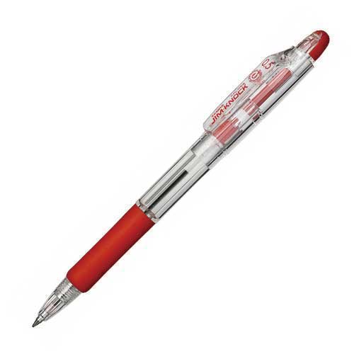 ●筆記具の信頼のブランド！ジムノック！0.5mm。●ボール径[mm]：0.5●インク色：赤●本体長[mm]：140.1●軸寸法(径)[mm]：11.6●替芯：K-0.5芯●種別：透明軸リニューアルに伴い、パッケージ・内容等予告なく変更する場...