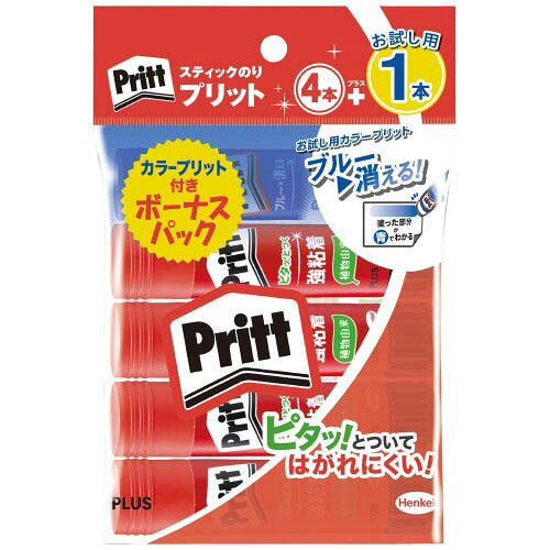 しっかりくっつく強粘着タイプ。植物由来成分使用！●サイズ：レギュラー●梱包形態：セリース4+1本●内容量[g]：約10●用途：紙、厚紙、写真、布●入数：4本リニューアルに伴い、パッケージ・内容等予告なく変更する場合がございます。予めご了承く...