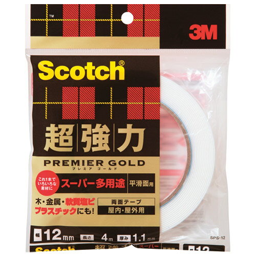 屋内・屋外両用タイプ！まよったらこれ！！●屋外使用可能（※）●テープ寸法（幅）[mm]*：12●テープ寸法（長）[m]*：4●テープ厚：1.1mm●はく離紙目盛：無●色：白●仕様：1巻ピロー包装●材質：基材＝アクリルフォーム、粘着剤＝特殊ア...