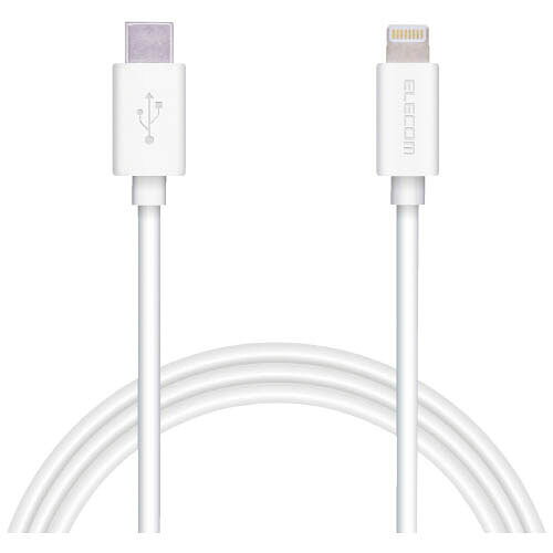 iPhoneの高速充電に対応。データ送信もできるType-C to Lightningケーブル。●コネクタ形状：Lightning オス-USB Type-C オス●ケーブル長：1mリニューアルに伴い、パッケージ・内容等予告なく変更する場合...
