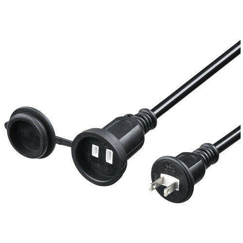 ●屋外でも使える防水性の高い電源延長コード。●外形寸法（幅）[mm]：1000●外形寸法（奥）[mm]：46●外形寸法（高）[mm]：46●質量[g]：1280●プラグ受け穴数[ピン]：2●コンセント口数[個口]：1●差込プラグのピン数[P...
