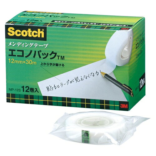 「キレイ」に貼れて、テープの上から字が「書ける」定番のメンディングテープ。テープが目立たないので郵便物の封かんなどに便利です。●巻サイズ：小巻●テープ寸法（幅）[mm]*：12●テープ寸法（長）[m]*：30●材質：基材＝アセテートフィルム...