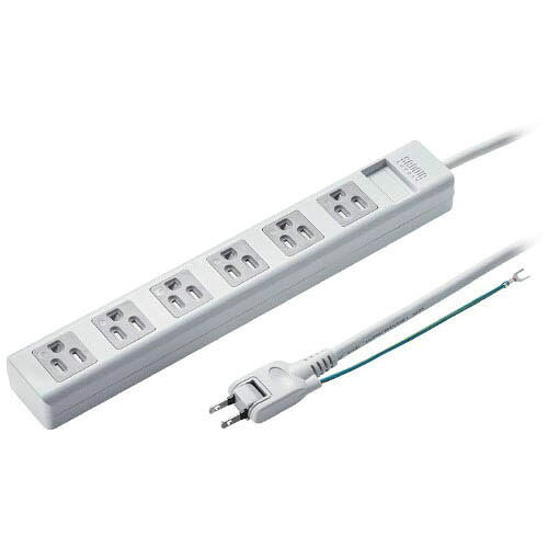 ホコリ防止シャッター付き電源タップ。●外形寸法（幅）[mm]：45●外形寸法（奥）[mm]：29.6●外形寸法（高）[mm]：295●プラグ受け穴数[ピン]：3●コンセント口数[個口]：6●差込プラグのピン数[Pプラグ]：3●スイングプラグ...
