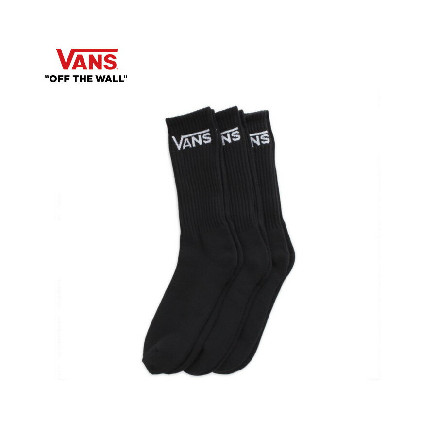 ※当店の商品は、実店舗でも同様に販売をしている為、タイムラグにより店頭で完売してしまった場合にはご注文を頂いてもご希望の商品を用意できない場合がございます。予めご了承下さい。VANS　SOCKS　CLASSIC　CREW　Black (3p...