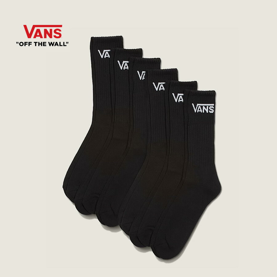※当店の商品は、実店舗でも同様に販売をしている為、タイムラグにより店頭で完売してしまった場合にはご注文を頂いてもご希望の商品を用意できない場合がございます。予めご了承下さい。VANS　CLASSIC　CREW　SOCKS　Black (6p...