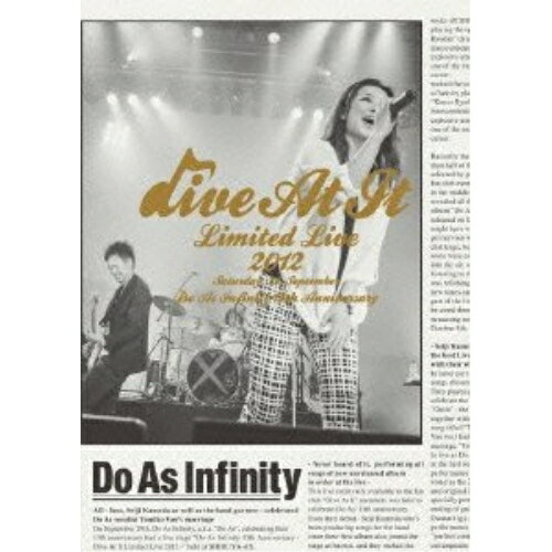 Do As Infinity 13th Anniversary 〜Dive At It Limited Live 2012〜Do As Infinityドゥアズインフィニティ どぅあずいんふぃにてぃ　発売日 : 2013年2月13日　種別 ...