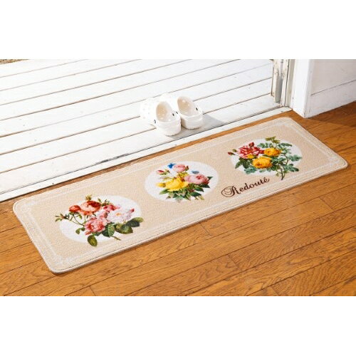 キッチンマット 40X240cm商品番号 : dr001be040240【商品紹介】ボタニカル・アートの天才画家で「バラの宮廷画家」とも呼ばれたピエール＝ジョセフ・ルドゥーテの作品【バラ図譜】【美花選】をモチーフにしたゴージャスで華やかなシ...