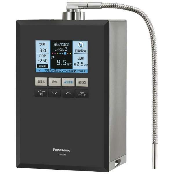 TK-HS92-K パナソニック 還元水素水生成器 ブラック 4549980621585本体サイズ（高さ×幅×奥行）338×195×142mm 本体重量約5.4kg(満水時:約5.9kg) 容量ろ過流量:約2.5L/分(水圧100kPaの時...