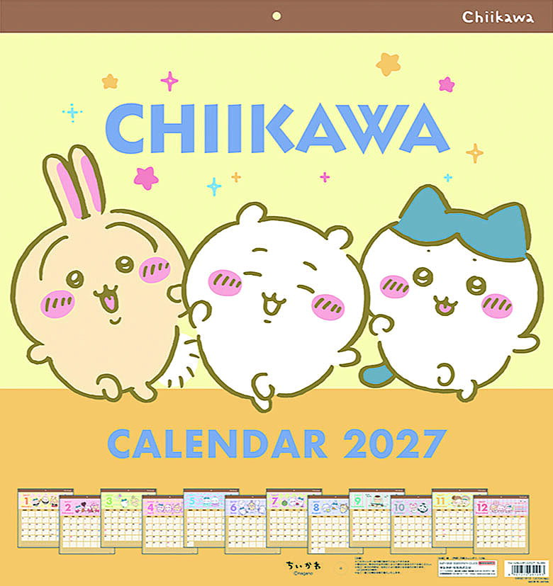 2027 CALENDAR COLLECTION ちいかわ スクエア PRODUCT SPECIFICATIONS 商品品番 27CL-0072 発売予定日 2026年09月19日 発売 仕様・サイズ 45×42cm・13枚 (太巻) 定価...