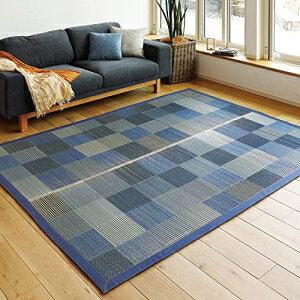 商品紹介天然のい草を使用した快適ラグ！デニムのパッチワークのような柄で、和洋のテイストを問わず使いやすいデザイン。い草は消臭、調湿機能もある優れた素材です。撥水加工つきなので、子どもやペットのいる家庭にもおすすめ。時間がたつとしみこんでしま...