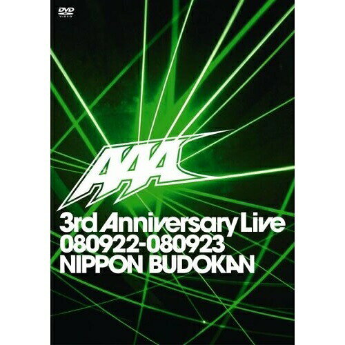 AAA 3rd Anniversary Live 080922-080923 日本武道館AAAトリプルエー とりぷるえー　発売日 : 2009年1月14日　種別 : DVD　JAN : 4988064915767　商品番号 : AVBD-9...